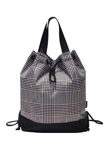 CONVERSE Plaid Bucket Bag - Grey