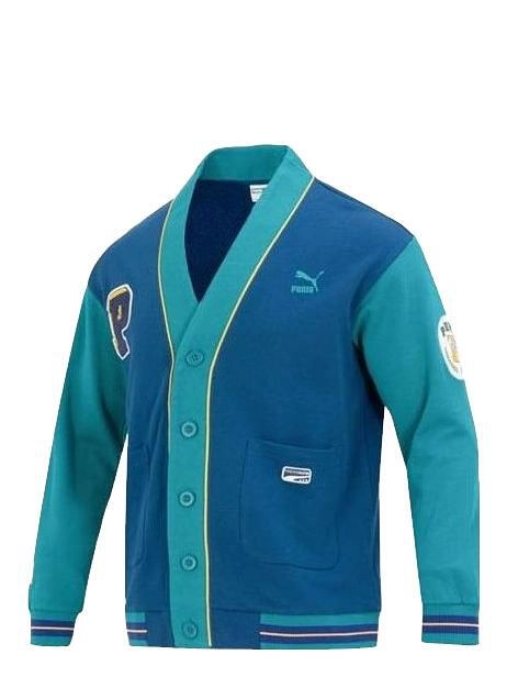 PUMA Team Badge V-neck Jacket - Teal
