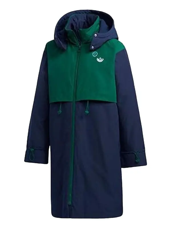 Adidas Bellista Removable Hood Down Puffer Parka Jacket - Green/black