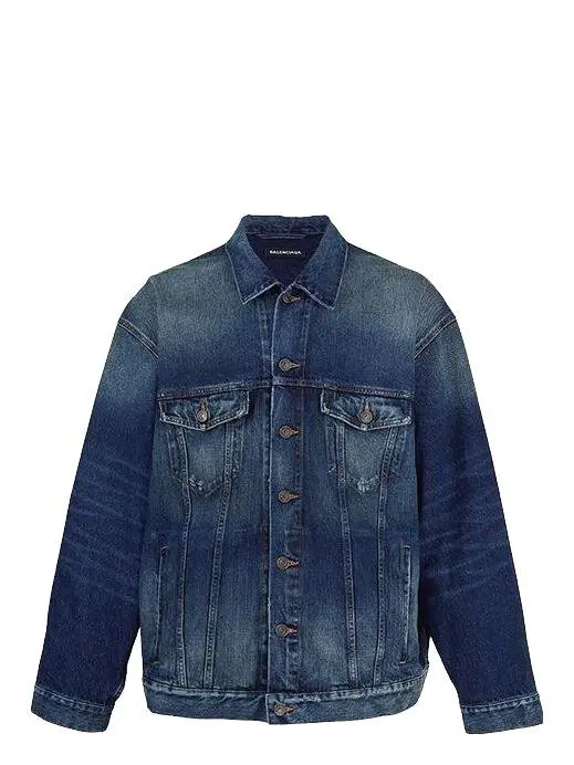 Balenciaga Fbi Denim Jacket - Blue
