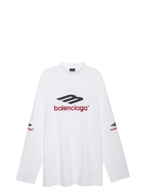 Balenciaga 3b Sports Icon Long Sleeve T-shirt - White/black/red