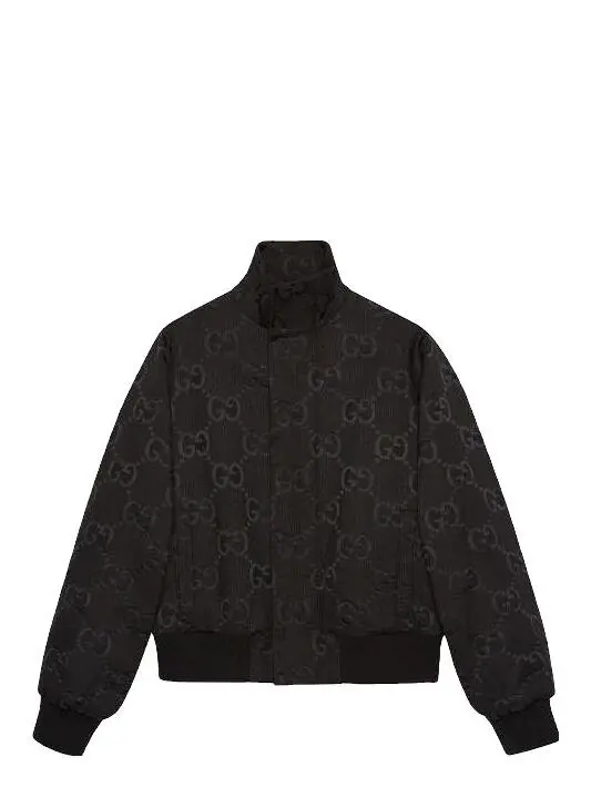 Gucci Jumbo Gg Canvas Bomber Jacket - Black