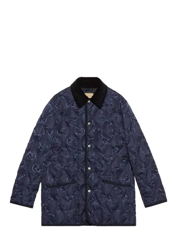 Gucci Quilted Gg Jacket - Blue