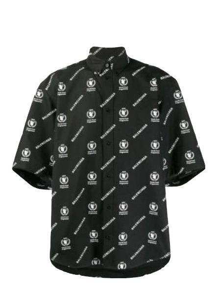 Balenciaga X Wfp Short Sleeve Square Back Shirt 'black White - Black/white