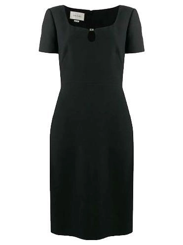 Gucci Wool Silk Short Sleeve Dress - Black