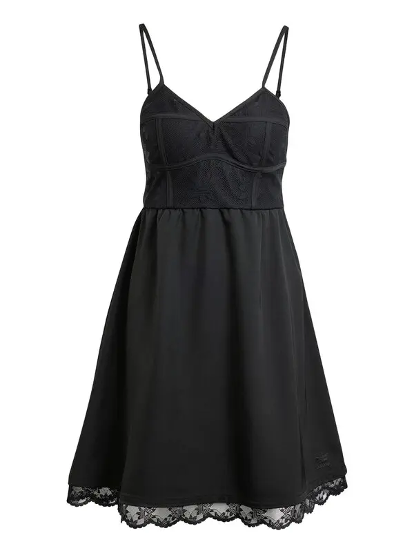 Adidas Lace Trimmed Strap Dress - Black
