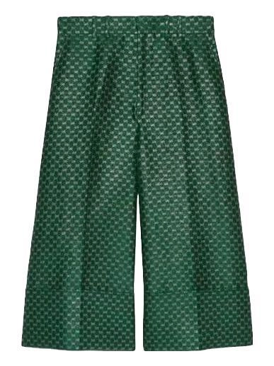 Gucci Mini Gg Lurex Flared Trousers - Green