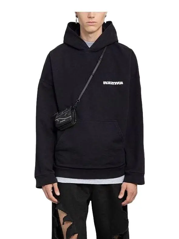 Balenciaga Wide Fit Hoodie - Black