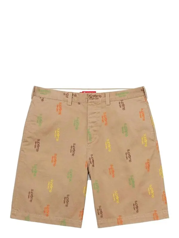Supreme Classic Logo Chino Shorts - Tan