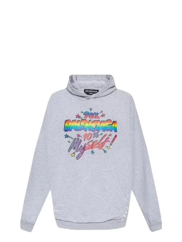 Balenciaga 90/10 Wide Fit Hoodie - Grey