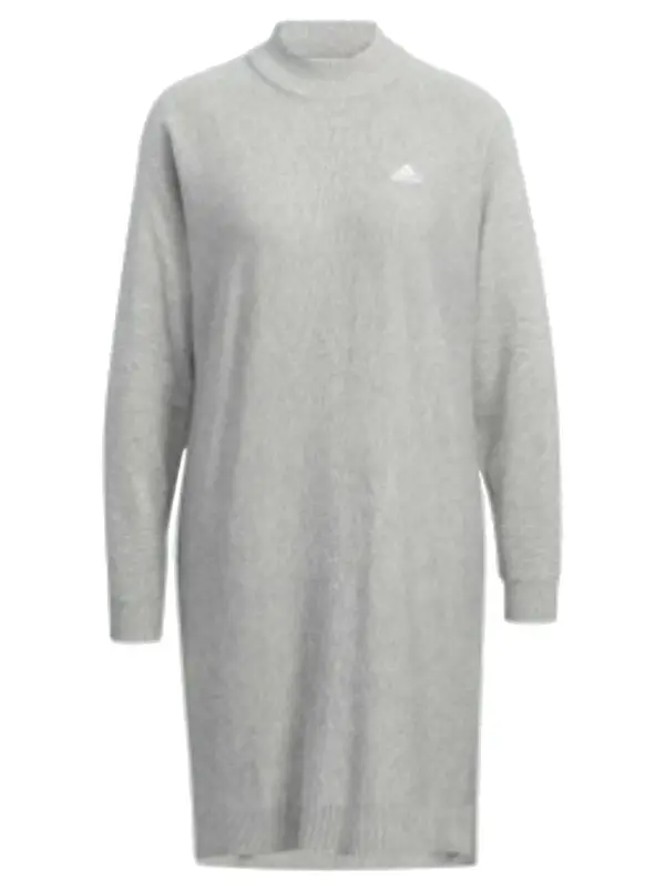 Adidas 3-stripes Long Sleeve Sweater Dress - Grey
