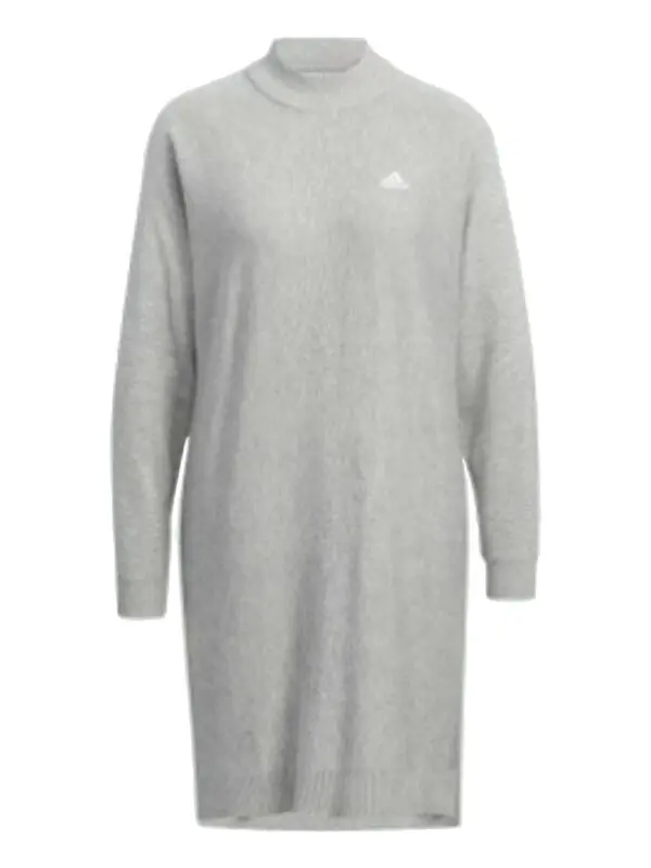 Adidas 3-stripes Long Sleeve Sweater Dress - Grey