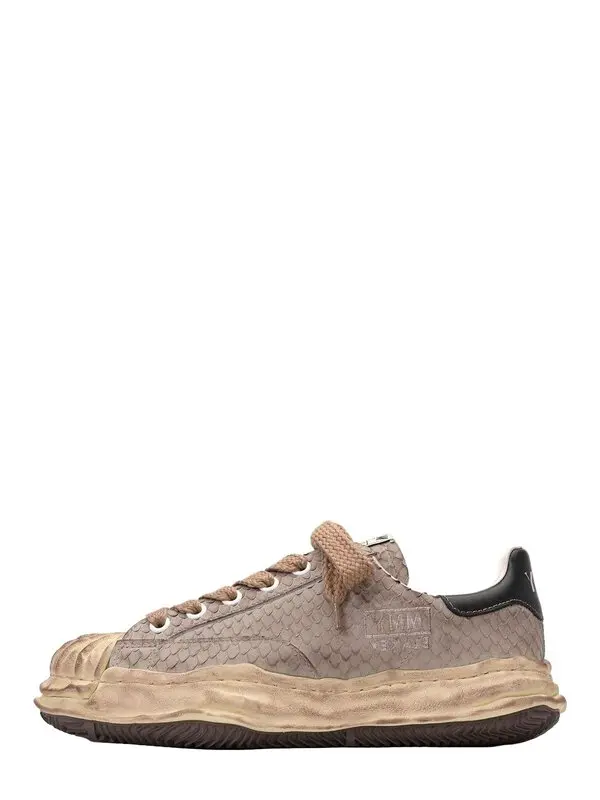 Mihara Yasuhiro Blakey Og Sole Distressed Leather Low Top Sneakers - Brown