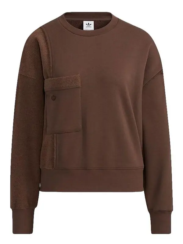 Adidas Originals Crewneck Sweatshirt With Pocket Detail - Brown