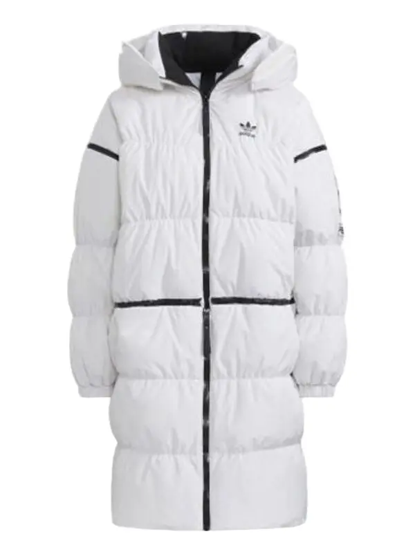 Adidas Long Zip Down Jacket - White