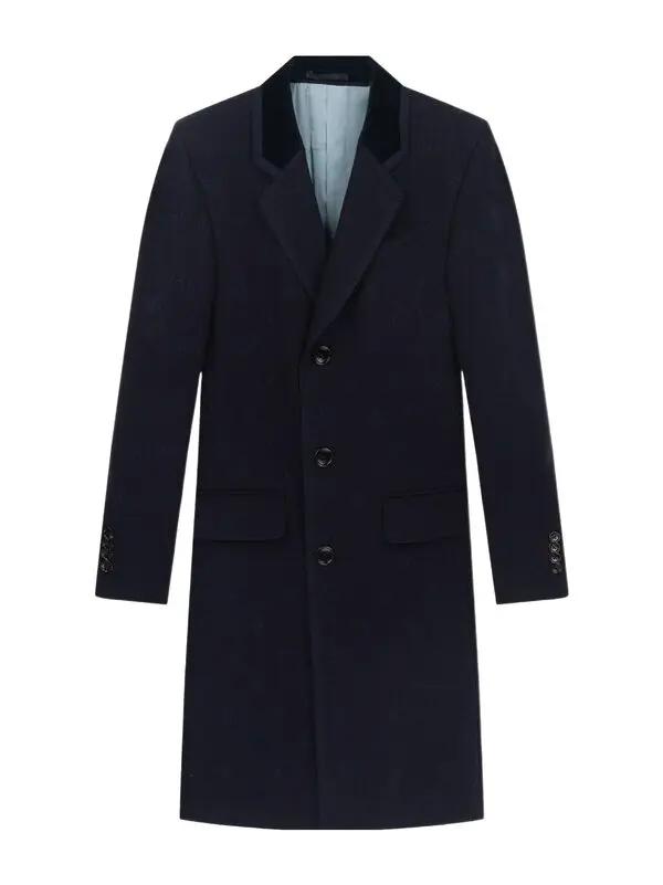 Gucci Embroidered Wool Coat - Black