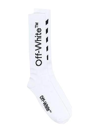 Off-White Diag Mid Length Socks - White/black