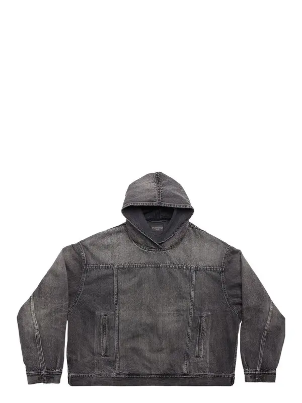 Balenciaga Japanese Denim Pull-over Jacket - Black