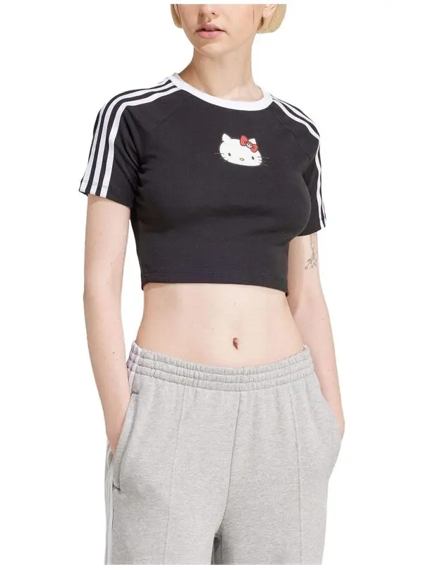 Adidas X Hello Kitty Cropped T-shirt - Black