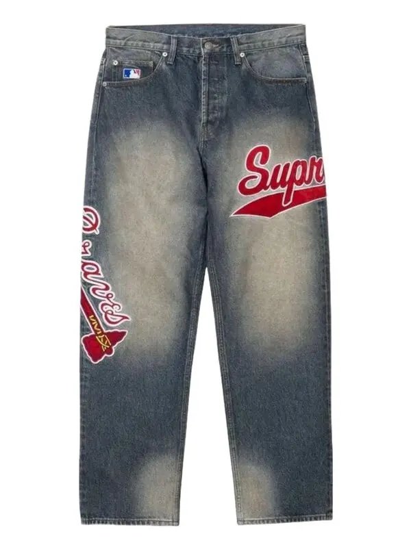Supreme X Mitchell & Ness Atlanta Braves Loose Fit Jean - Blue