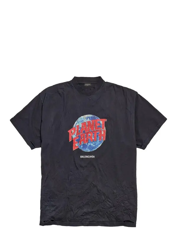 Balenciaga Planet Earth T-shirt Oversized - Black