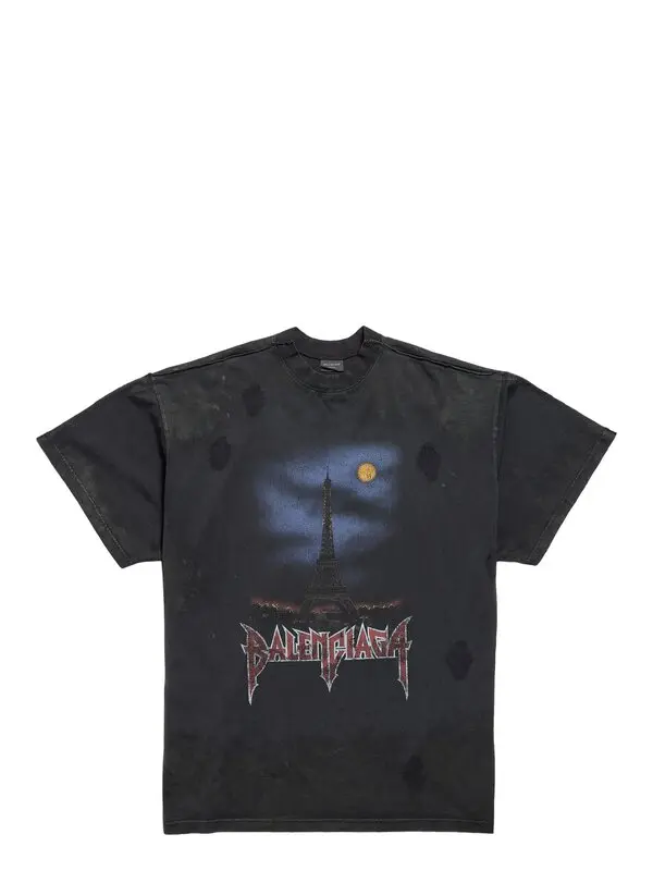 Balenciaga Moon Double Front T-shirt Oversized - Black