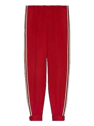 Gucci Military Cotton Drill Pants With Buckles - Red