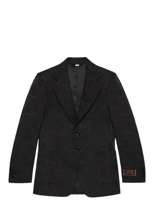 Gucci Jumbo Gg Canvas Jacket - Black