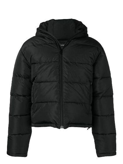Balenciaga Small Logo Print Down Jacket - Black