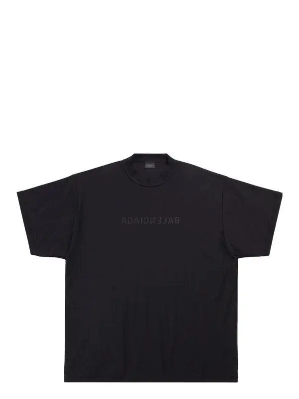 Balenciaga Logo Cotton T-shirt - Black