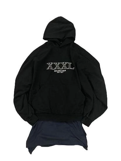 Balenciaga Oversized Patched Hoodie - Black