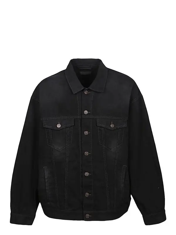 Balenciaga Gaffer Taped Political Campaign Denim Jacket - Black