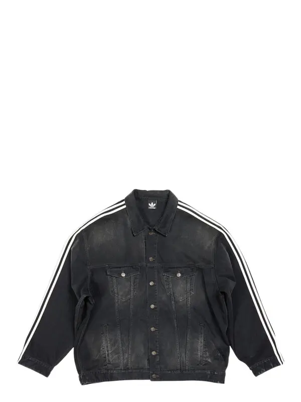Balenciaga X Adidas Oversized Denim Jacket - Black