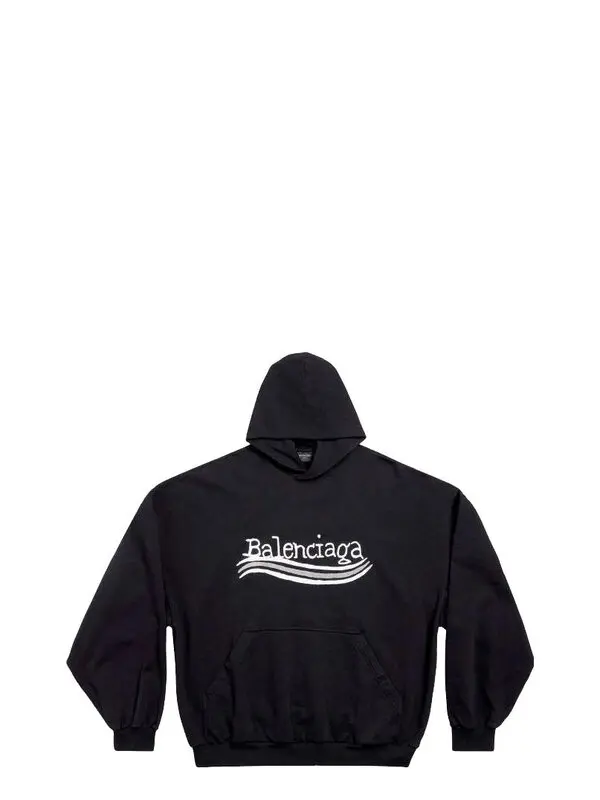Balenciaga Hand Drawn Political Campaign Hoodie - Black