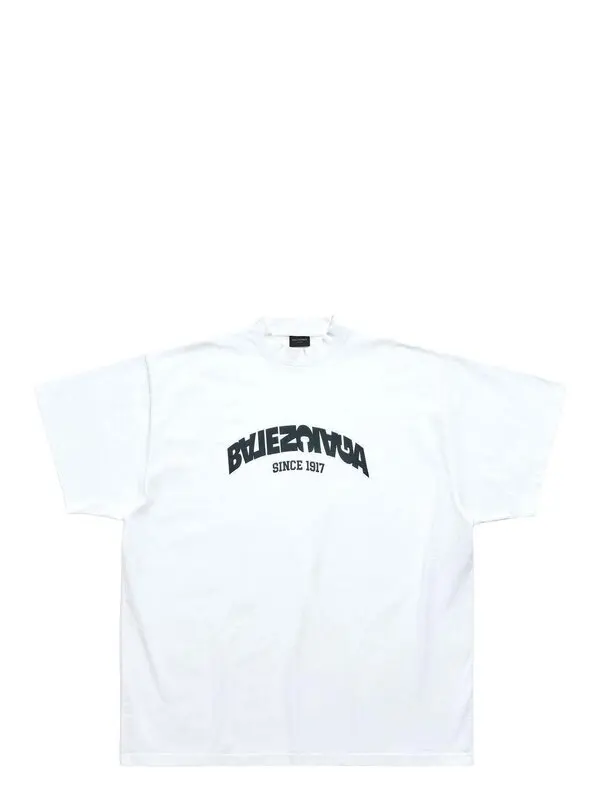 Balenciaga Back Flip T-shirt Oversized White Black - White/black