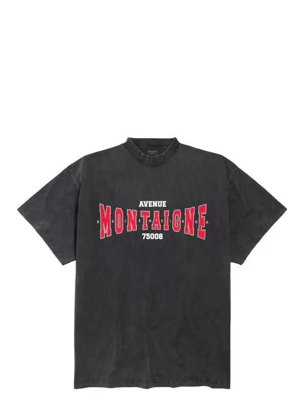 Balenciaga Montaigne Oversized T-shirt - Black Faded