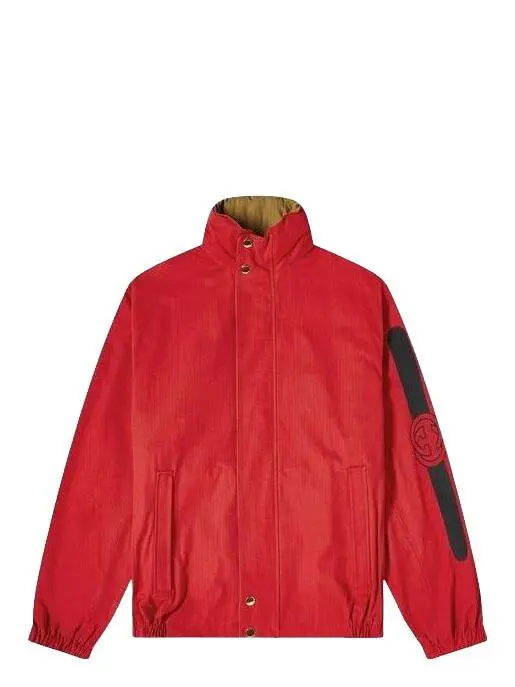 Gucci Reversible Logo Arm Hooded Jacket - Red