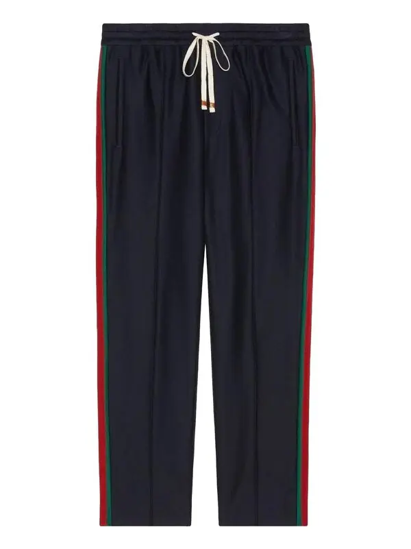 Gucci Cotton Trouser With Web Detail - Navy