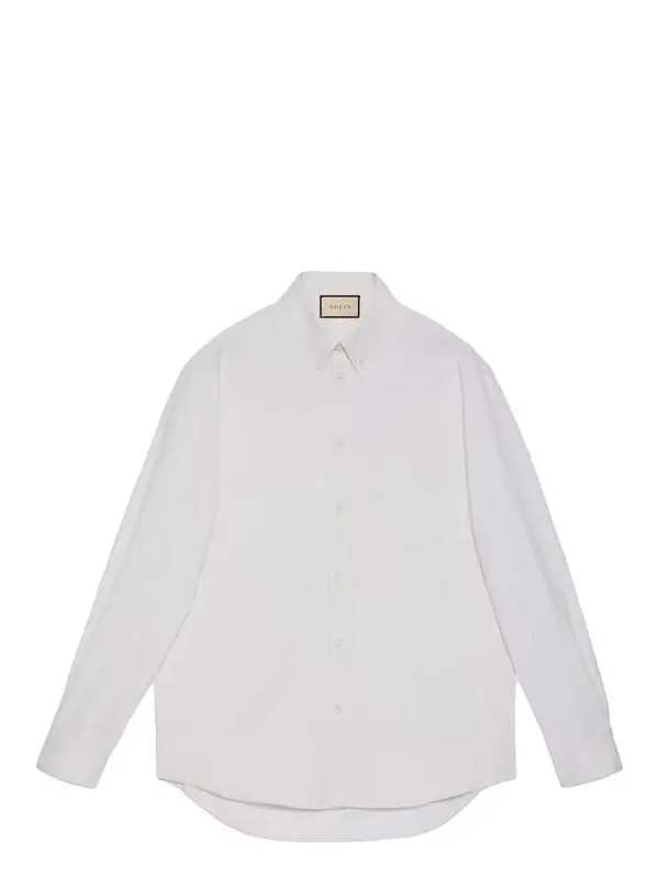 Gucci Oxford Cotton Shirt With Embroidery - White