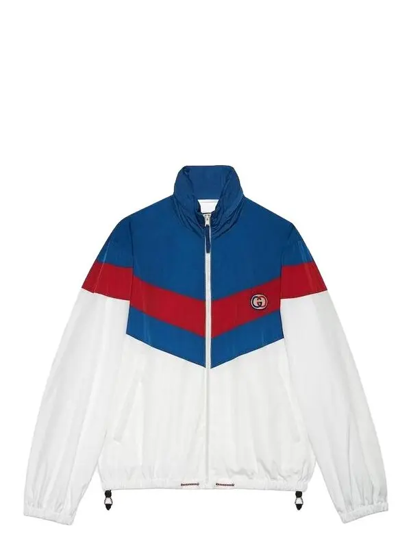 Gucci Nylon Zip Jacket With Patch - White