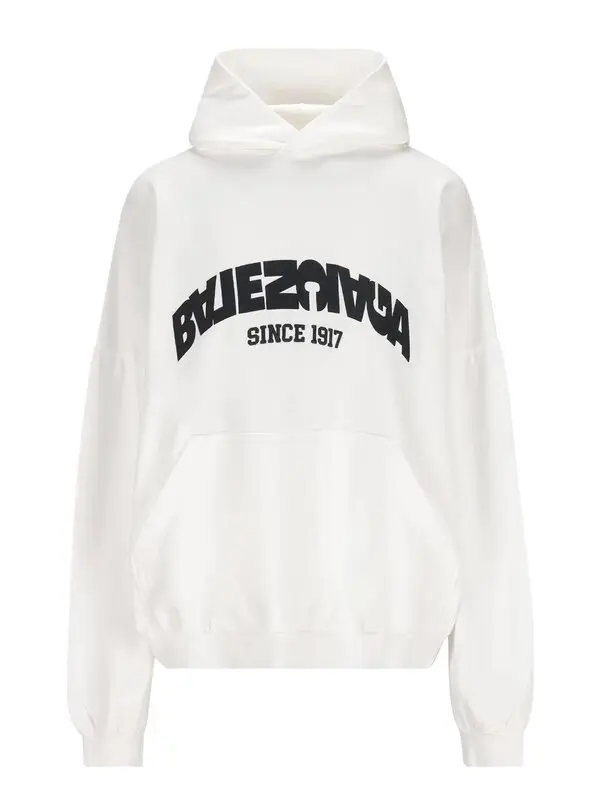 Balenciaga Back Flip Round Hoodie - White/black