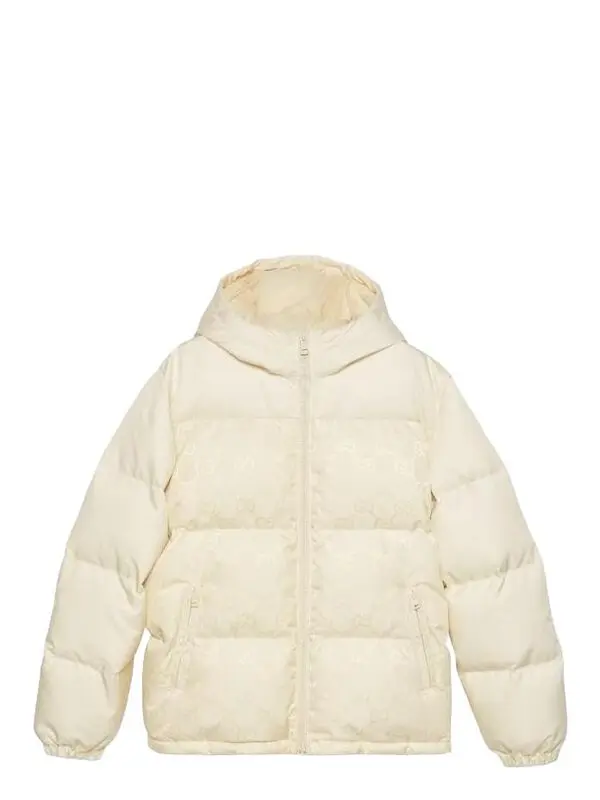Gucci Gg Nylon Canvas Puffer Jacket - Ivory