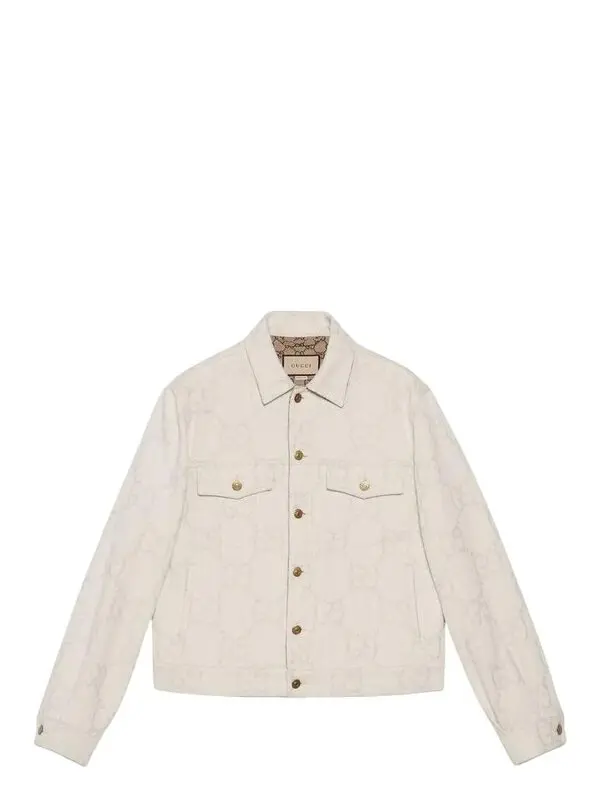 Gucci Maxi Gg Denim Jacket - Ivory