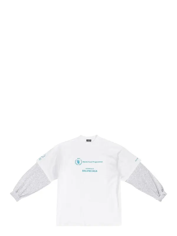 Balenciaga X Wfp Double Sleeves T-shirt - White