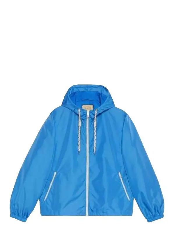Gucci Nylon Hooded Jacket - Blue