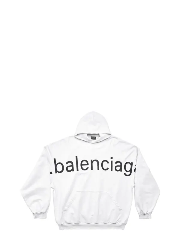 Balenciaga Bal.com Popover Hoodie - White