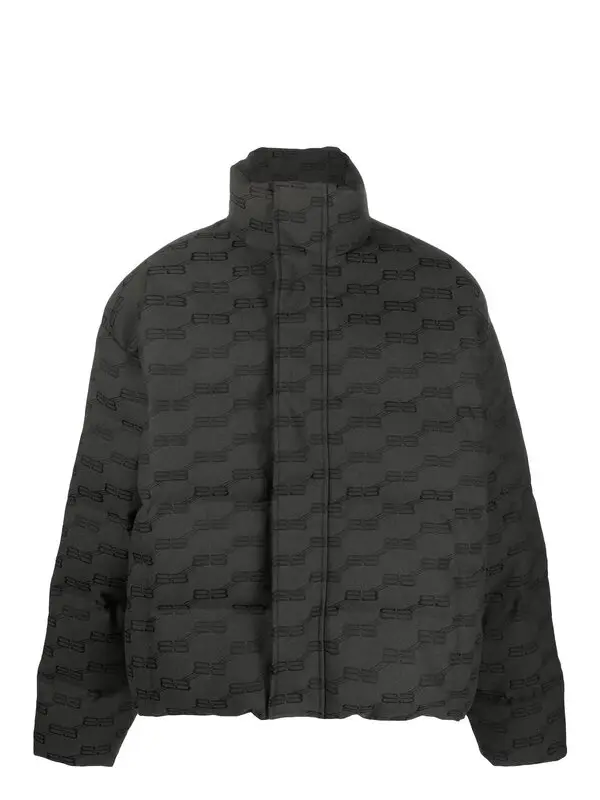 Balenciaga Bb Monogram Puffer Jacket - Black