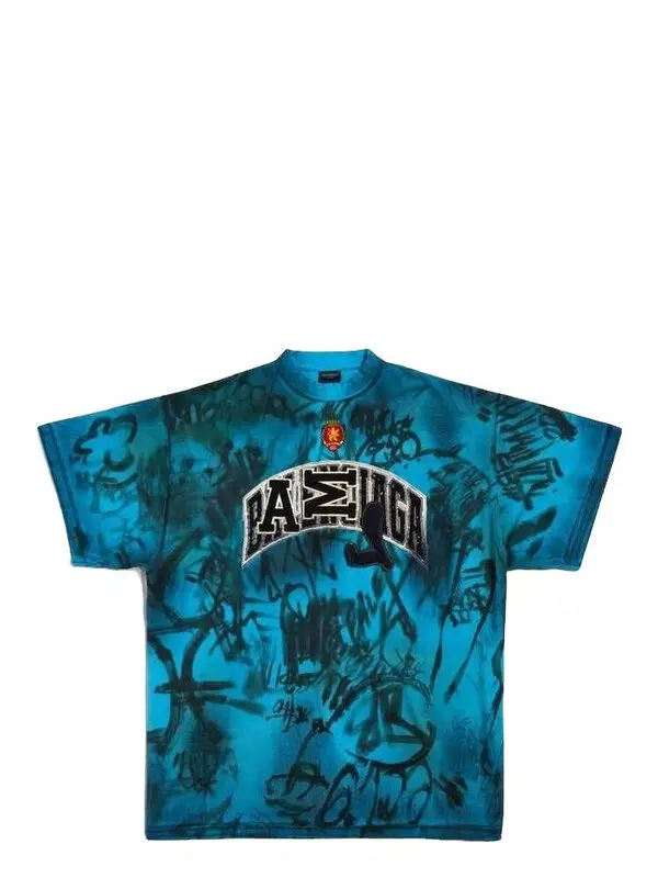 Balenciaga Skater Graffiti T-shirt - Blue Sky