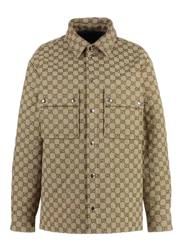 Gucci Gg Canvas Shirt 'beige Ebony - Beige/ebony