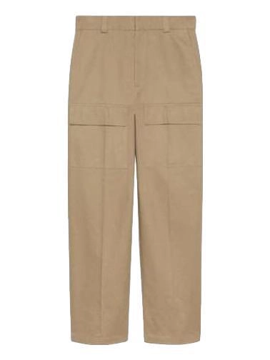 Gucci Cotton Wide Leg Cargo Pants - Light Brown